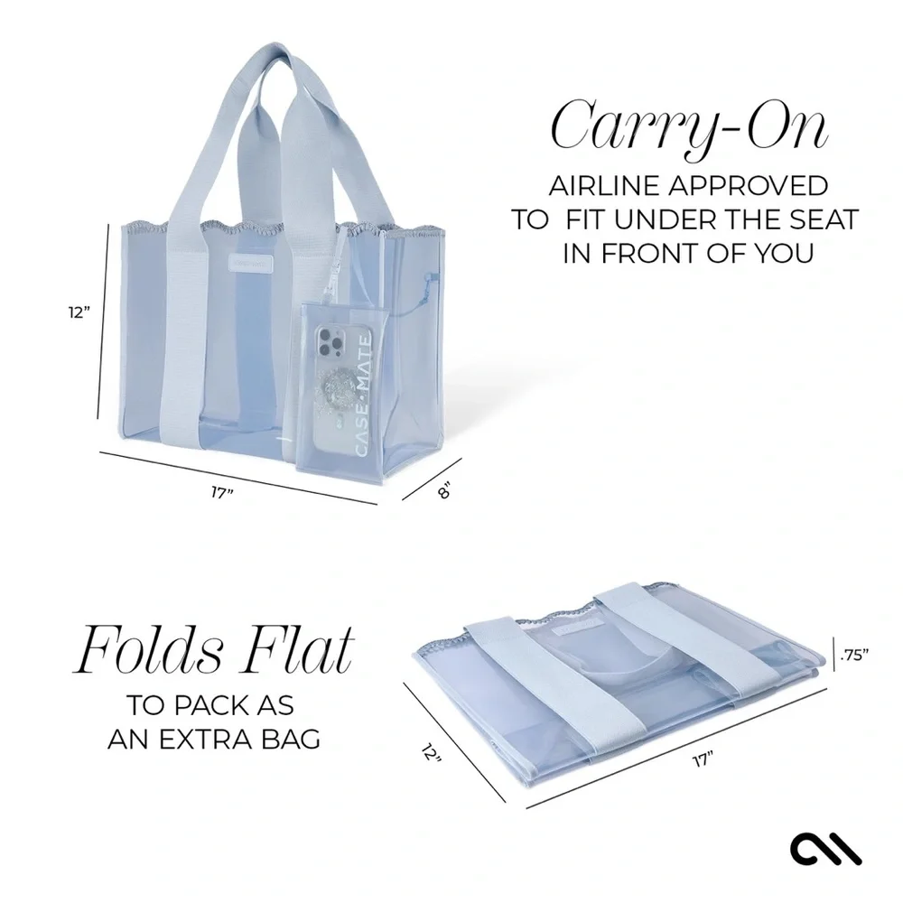 case-mate | Bags | Casemate Jelly Tote Carolina Blue Crochet Wave ...